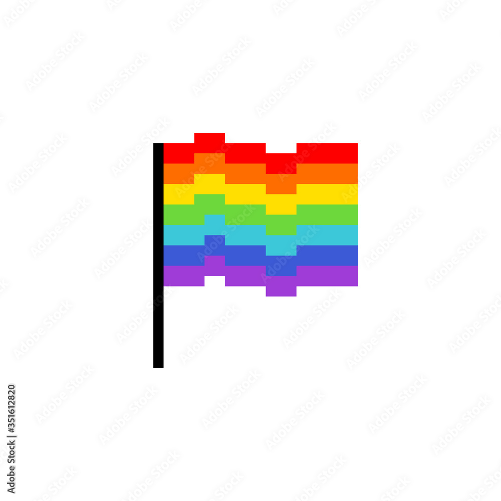 lgbtq pride flag icon pixel art icon, pixel illustration Stock ...