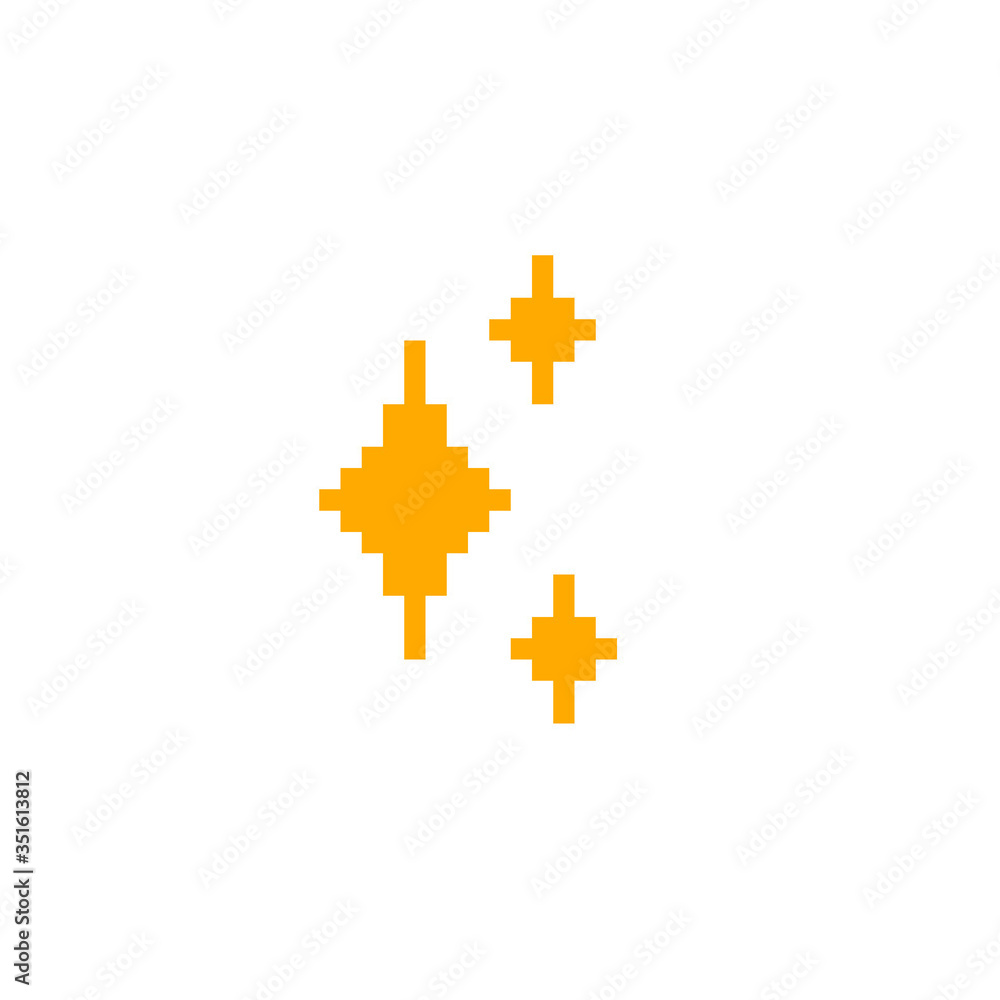 sparkles pixel art icon, pixel illustration Stock Illustration | Adobe ...