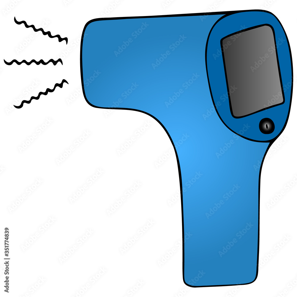 Medical infrared thermometer. Body temperature measurement is non ...