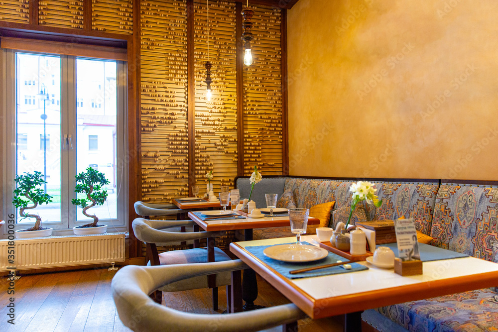 Interior of cozy Chinese restaurant Stock Photo | Adobe Stock