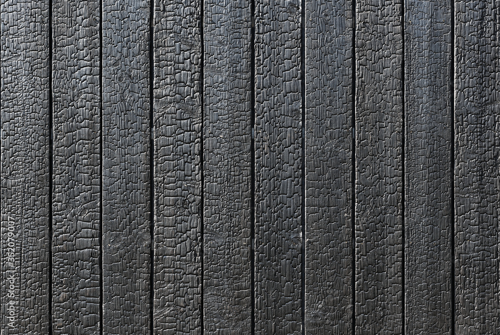 Стоковое фото «Burnt wooden board texture. Sho-Sugi-Ban Yakisugi is a traditional Japanese ...