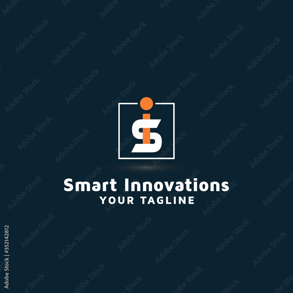 SI vector logo design template inspiration Stock Vector | Adobe Stock