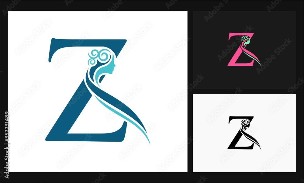 letter Z face concept design beauty logo Stock Vector | Adobe Stock