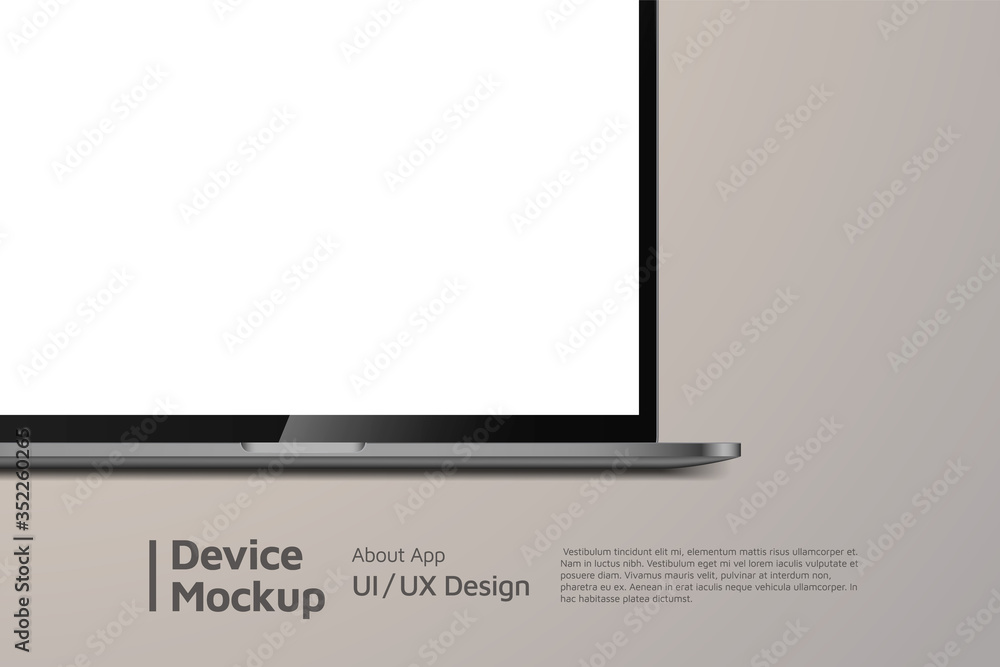 Laptop isometric perspective view. Template for infographics or ...