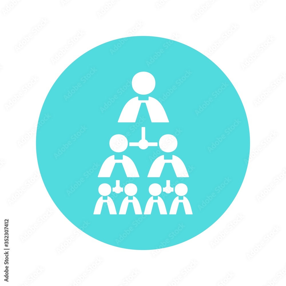 Corporate organization structure icon. Employee hierarchy sign ...