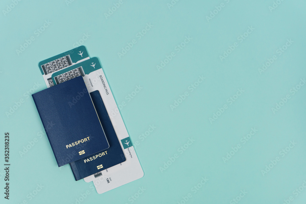 two foreign passports with plane tickets Stock Photo | Adobe Stock