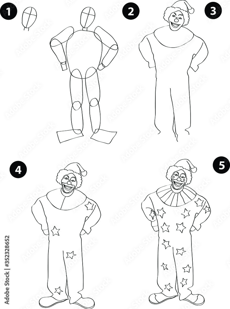 Drawing learn step by step tutorial techniques people occupations set ...