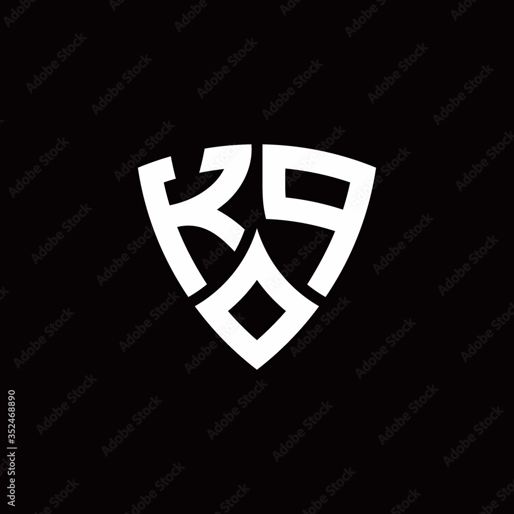 KP monogram logo with modern shield style design template Stock Vector ...