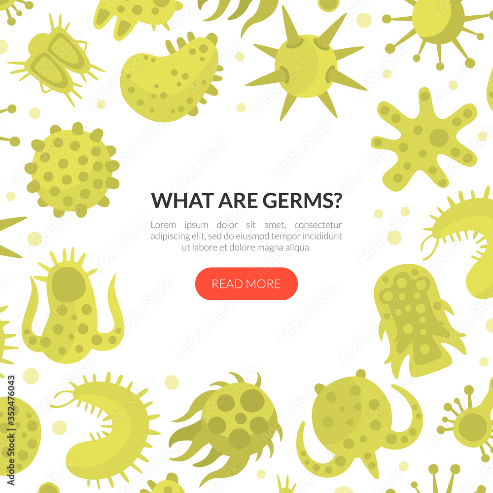 What are Germs Landing Page Template, Pathogen, Bacteria, Microorganism ...