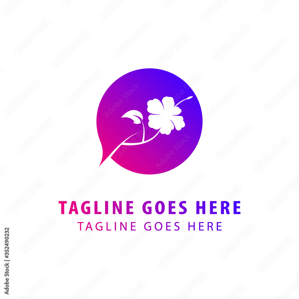 hibiscus flower logo design template. hibiscus flower symbol icon Stock ...