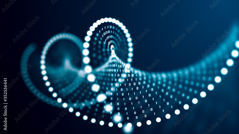 Artificial intelligence DNA molecule concept. DNA is converted into a ...