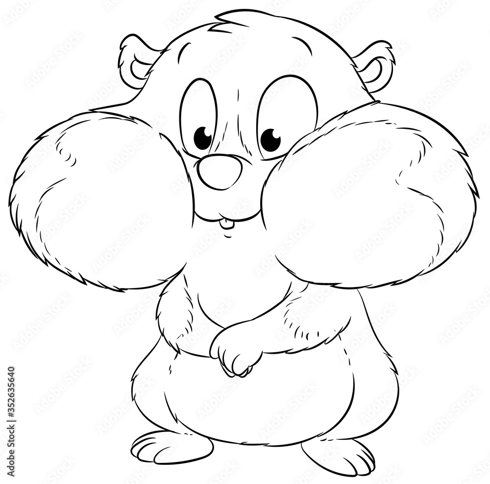 Niedlicher Hamster mit vollen Hamsterbacken- Vektor-Illustration Stock ...