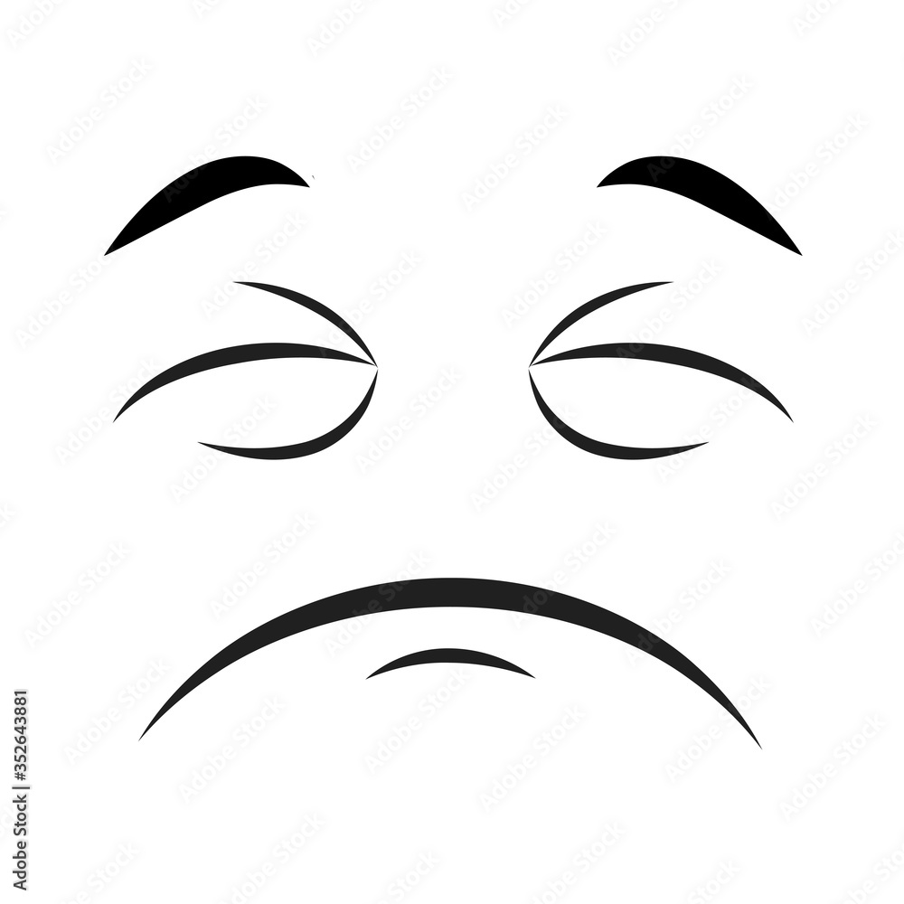 Cartoon faces. Expressive eyes and mouth character expressions ...