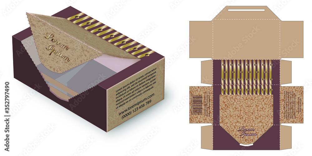 Box design with Die Cut Template for business purpose . Folding ...