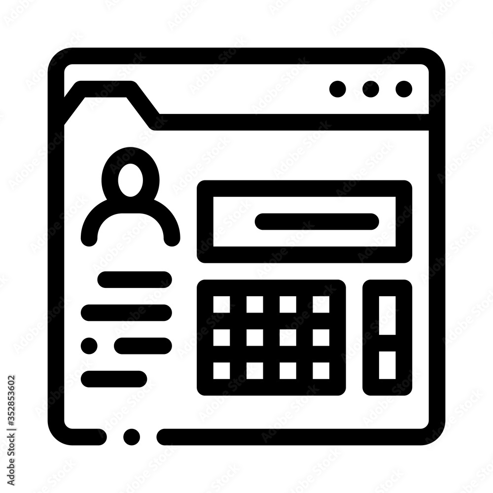 person information folder icon vector. person information folder sign ...