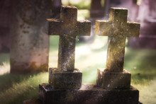 Rusted Metal Cross In Cemetery Free Stock Photo - Public Domain Pictures