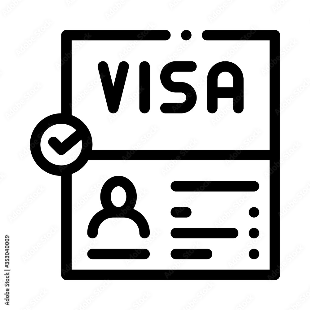 Стоковое векторное изображение «visa document confirmation icon vector ...