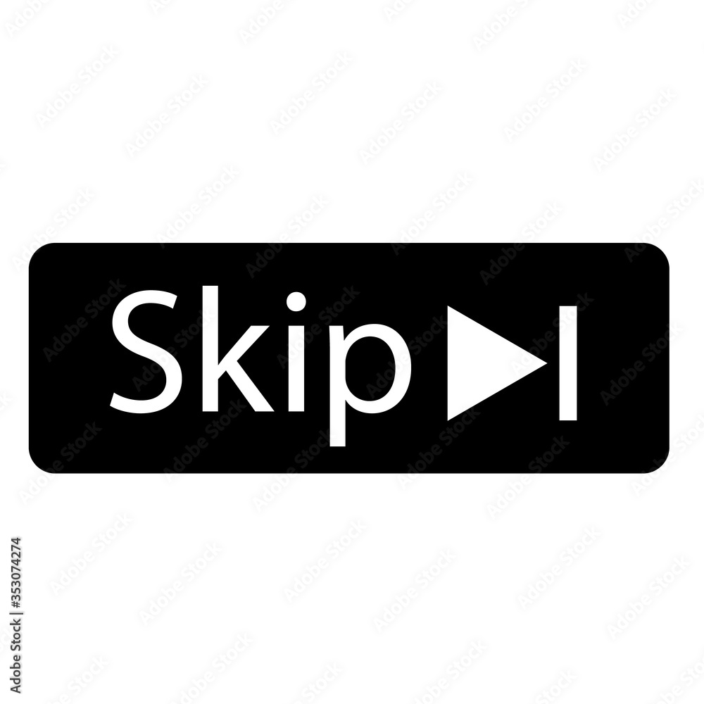 skip advertisement icon on white background. flat style. skip icon for ...