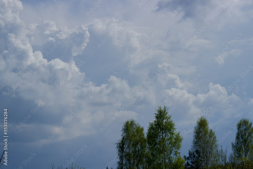 Cloudy day in the country. Nature in its original form. Landscape ...