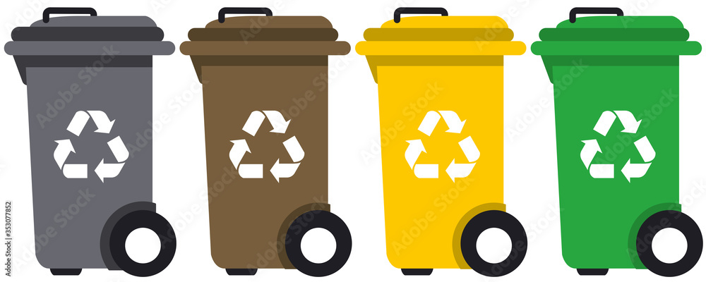 picto containers 4 poubelles recyclage 5 Stock Vector | Adobe Stock