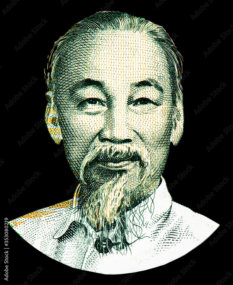 Ho Chi Minh Portrait from Viet Nam 50000 Dong 1994 Banknotes. An Old ...