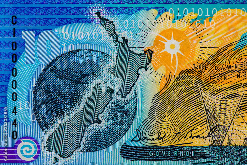 A map of New Zealand is superimposed over a map of the world Portrait ...