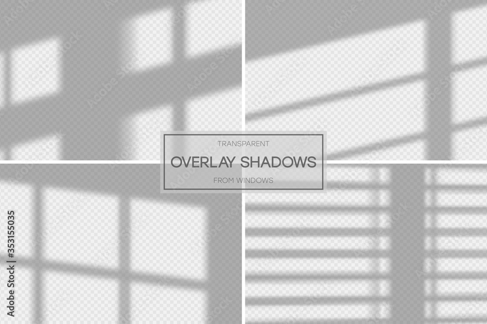 Shadow overlay effect. Set of transparent overlay shadow from the ...