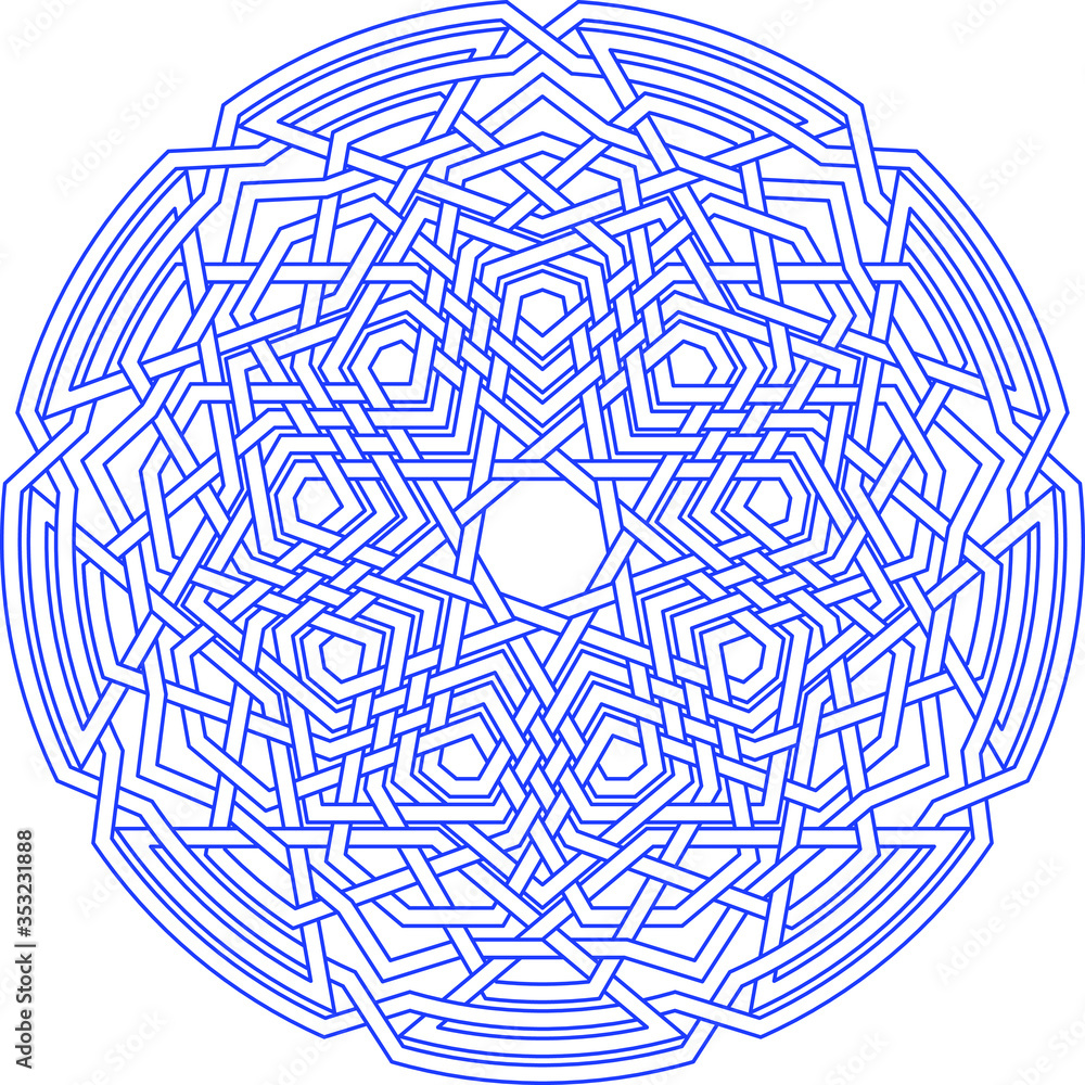 Nonagram with mandala ornament pattern nonagon geometry background ...