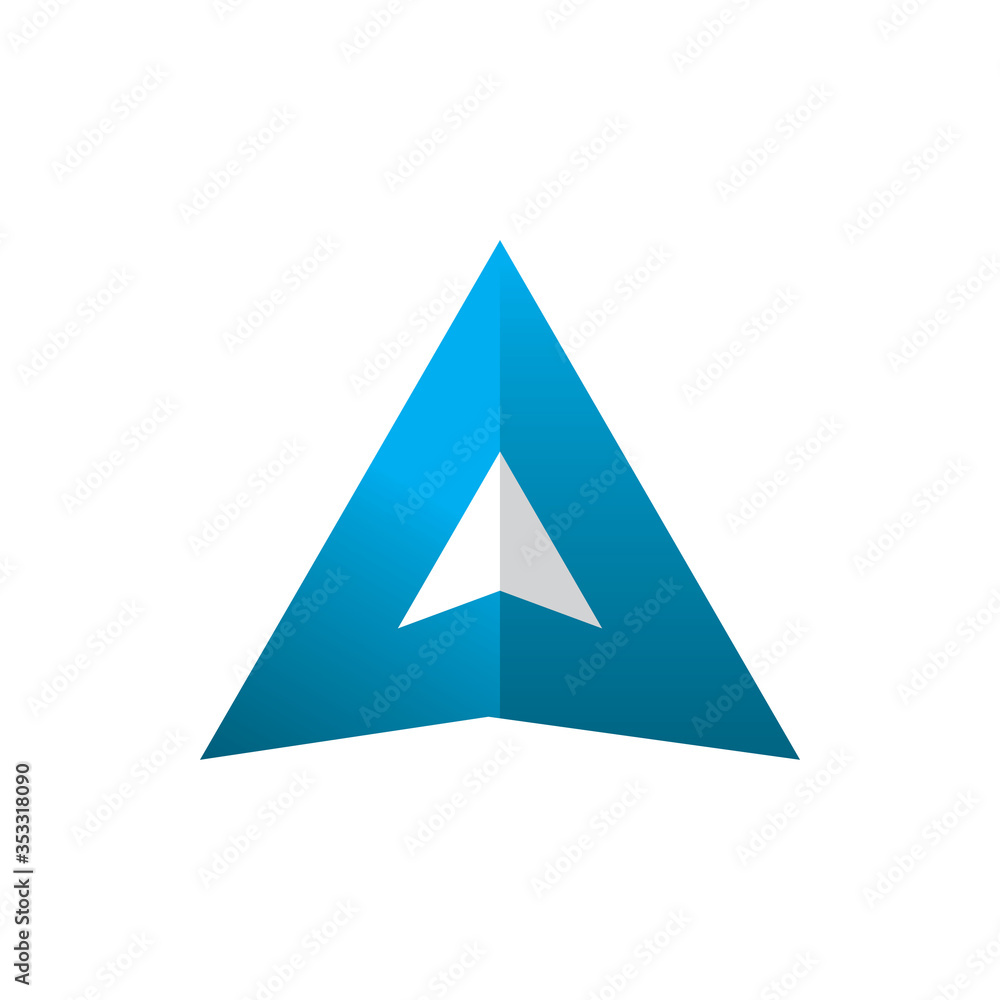 blue triangle arrow aero corner logo design Stock Vector | Adobe Stock