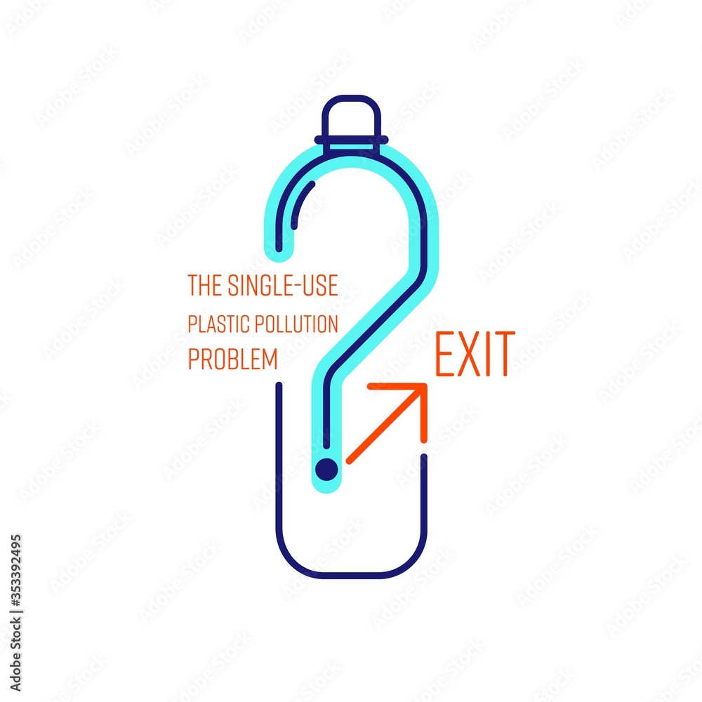 Stock-Vektorgrafik „Single-use plastic pollution problem abstract ...