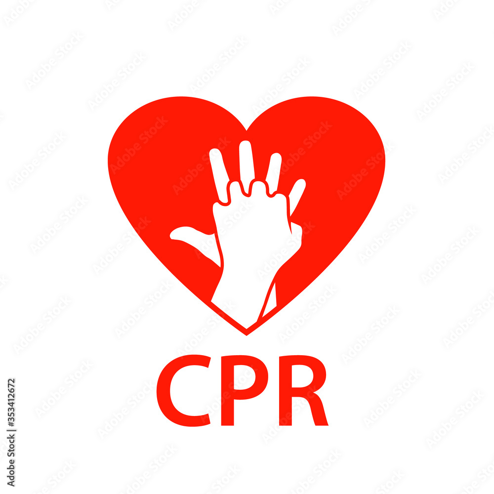 CPR heart icon. Clipart image isolated on white background Stock Vector ...