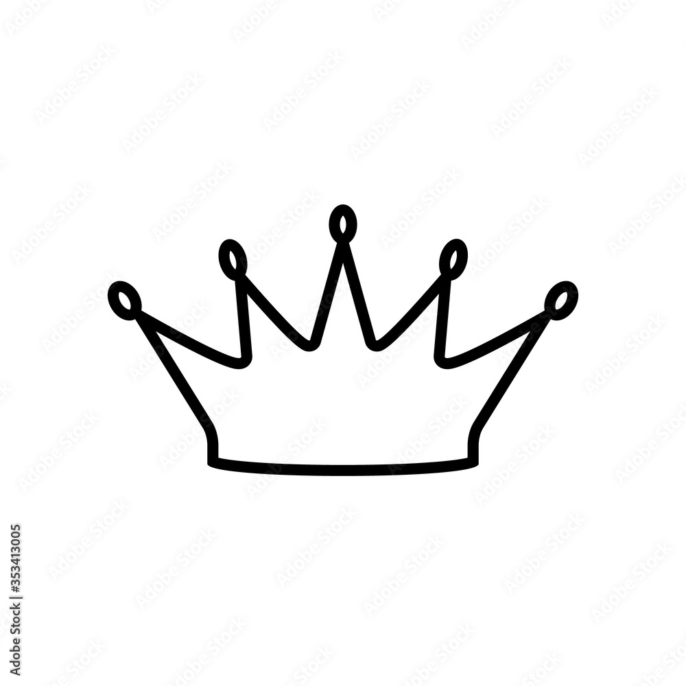 5 point crown outline icon. Clipart image isolated on white background ...