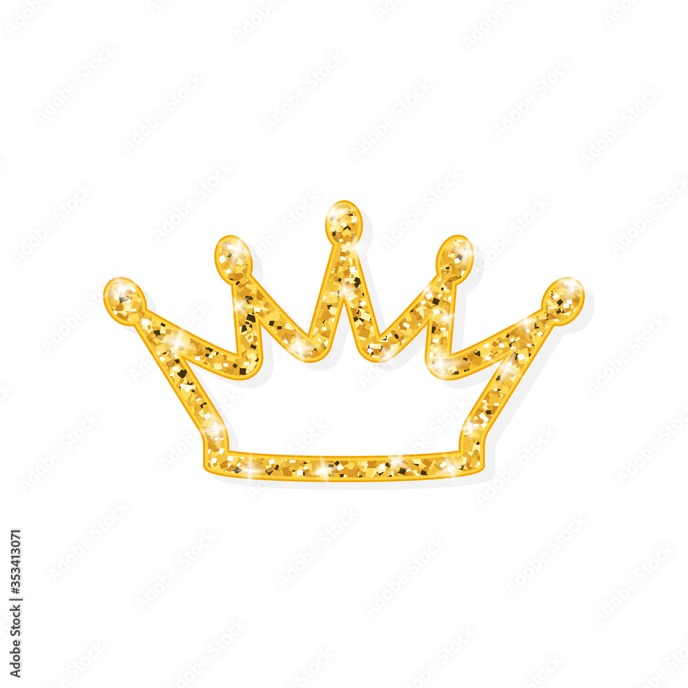 Vector de Stock 5 point crown golden glitter icon. Clipart image ...