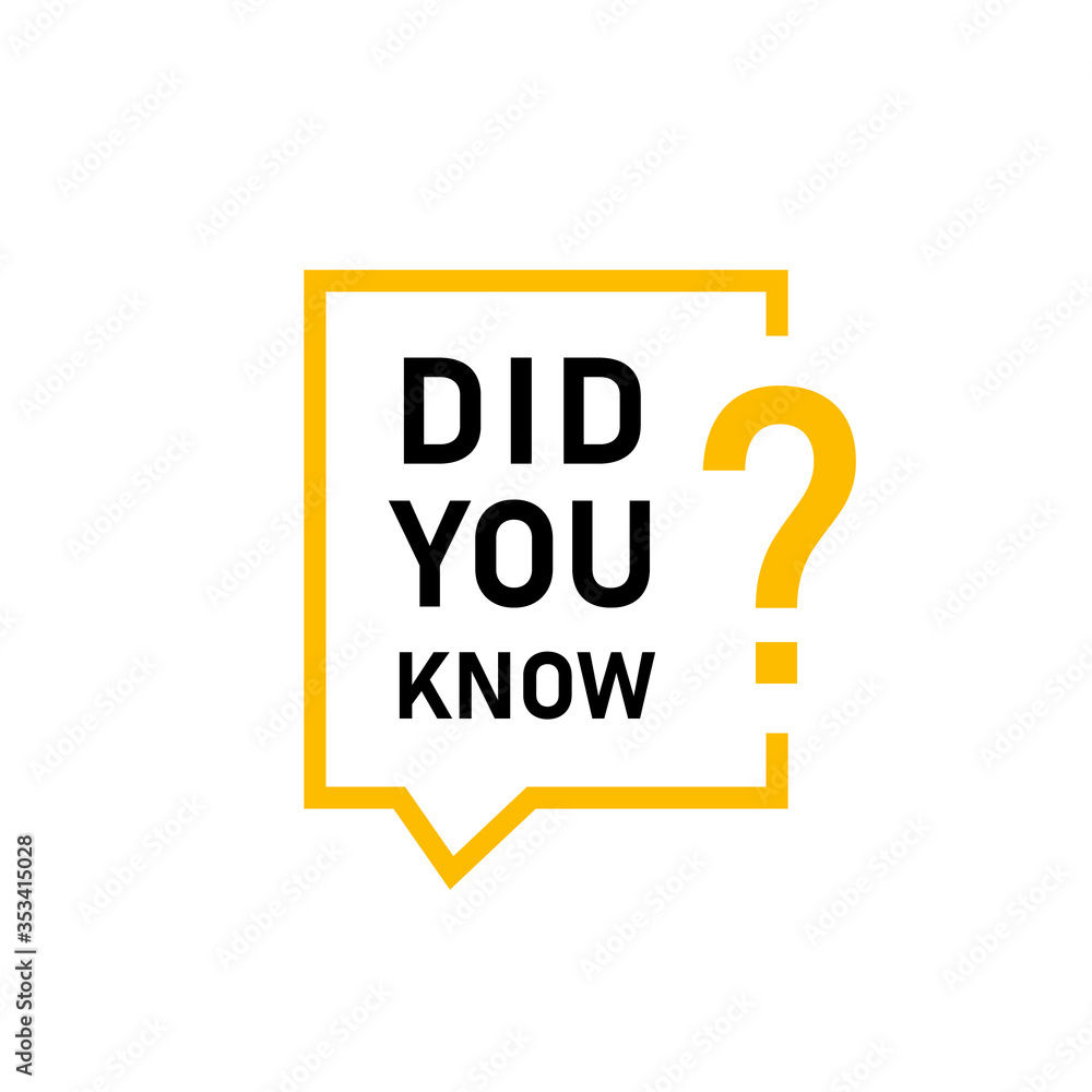 Did you know question in speech bubble icon. Clipart image isolated on ...