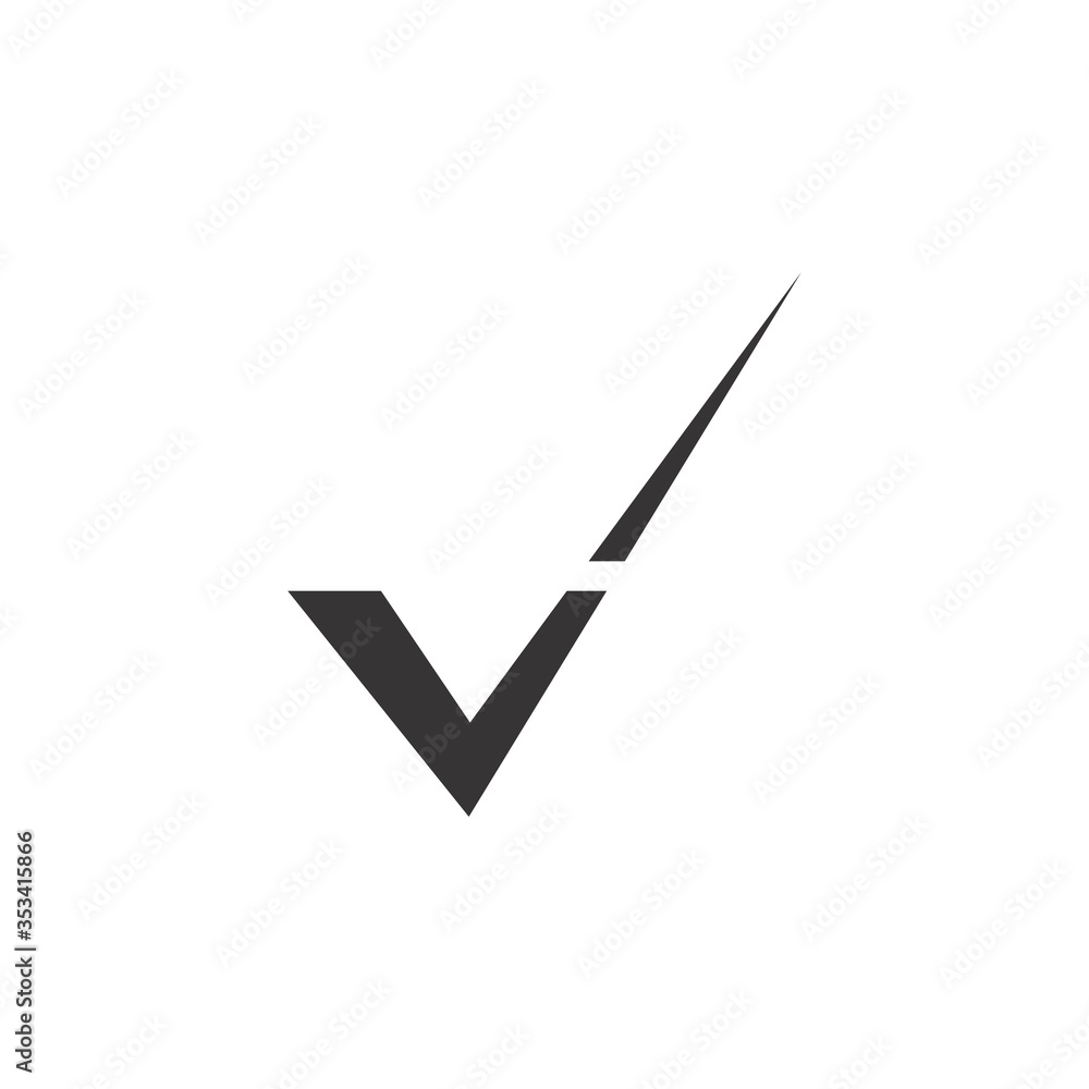 V letter tick icon logo design vector Stock Vector | Adobe Stock