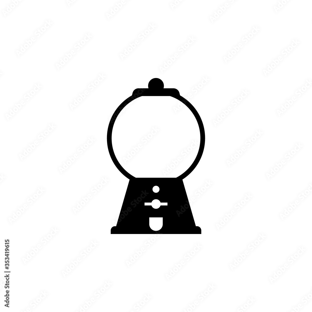 Empty gumball machine silhouette icon. Clipart image isolated on white ...