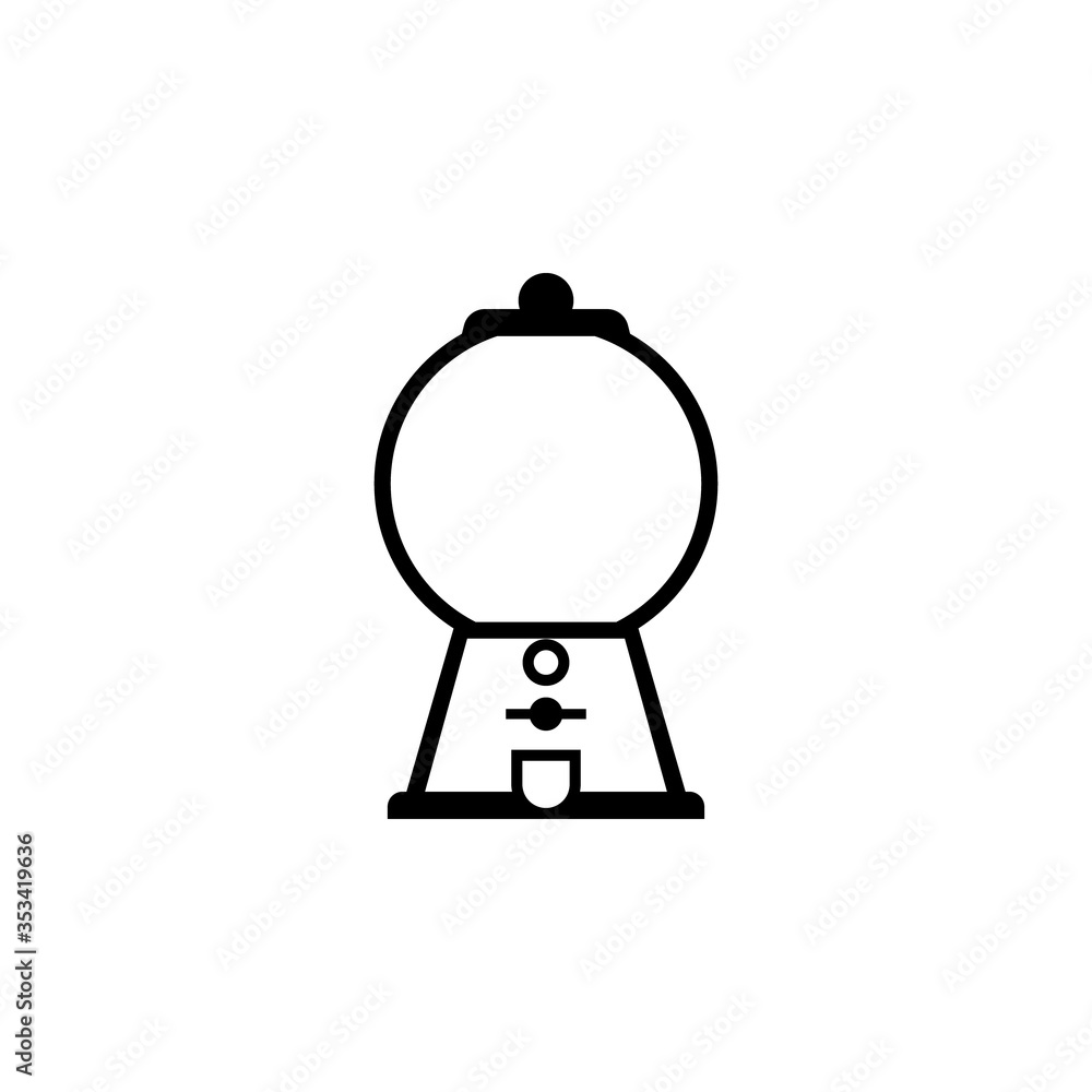 Empty gumball machine outline icon. Clipart image isolated on white ...