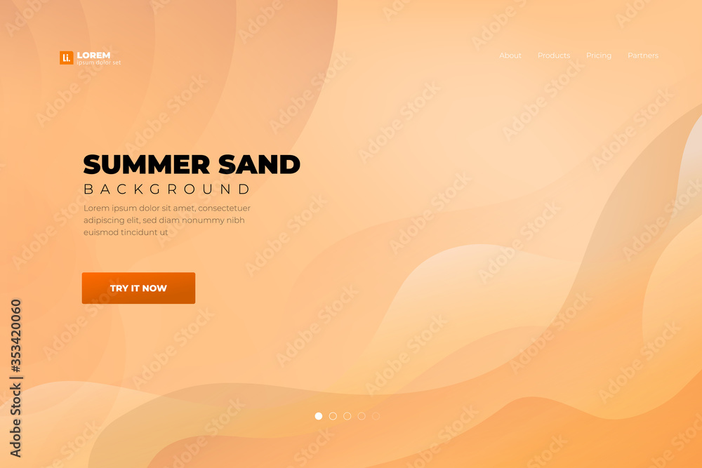 Orange abstract background. Landing Page Website Template Abstract ...