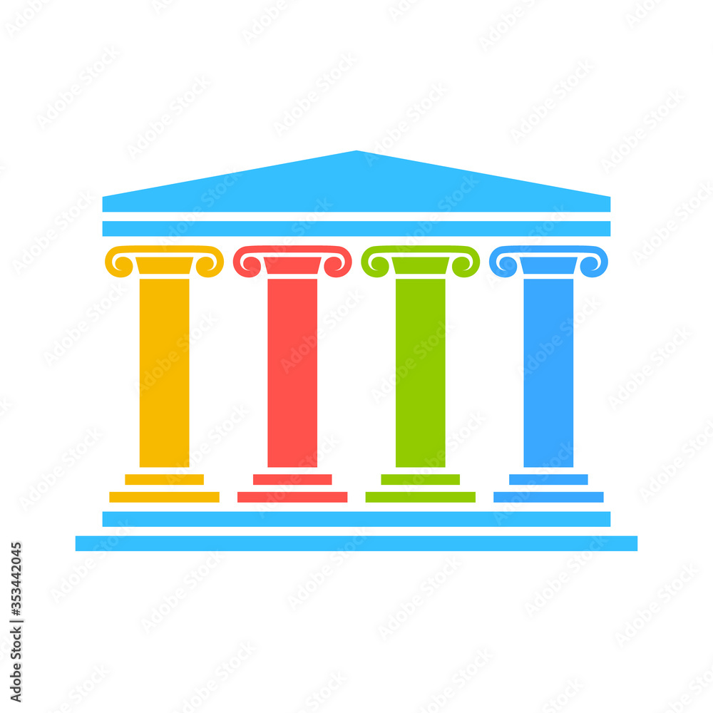 Four pillars diagram. Clipart image isolated on white background Stock ...