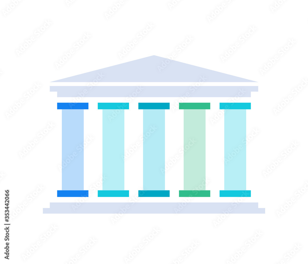 Five pillars diagram. Clipart image isolated on white background Stock ...