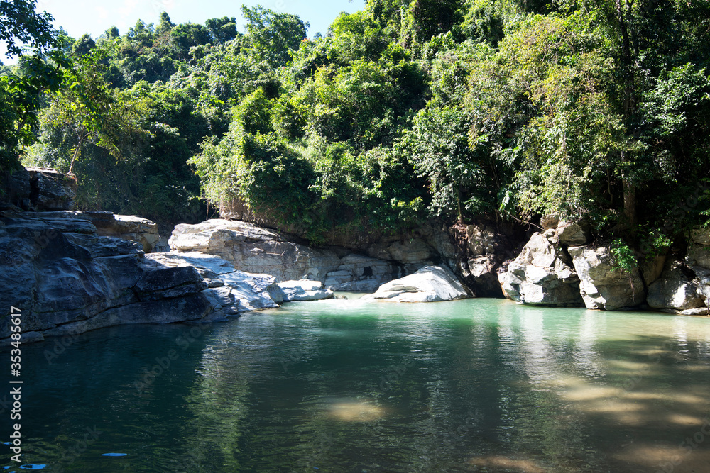 Tukuran waterfalls on Oriental Mindoro in the Philippines Stock Photo ...