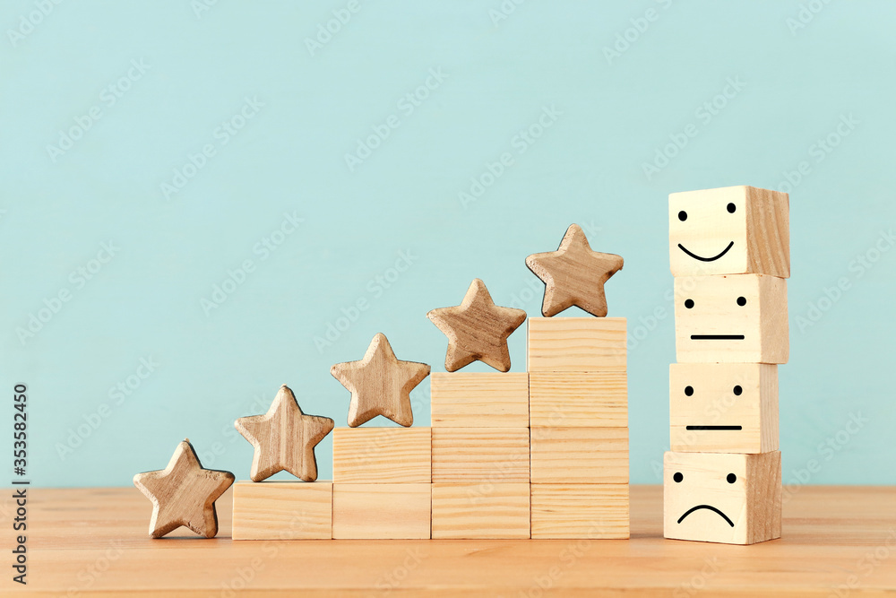 concept image of setting a five star goal. increase rating or ranking ...