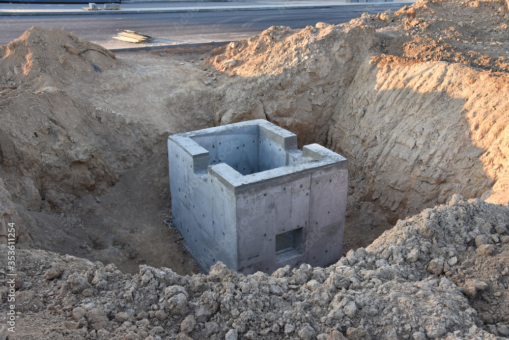 Construction of stormwater pits, sanitary sewer system distribution ...