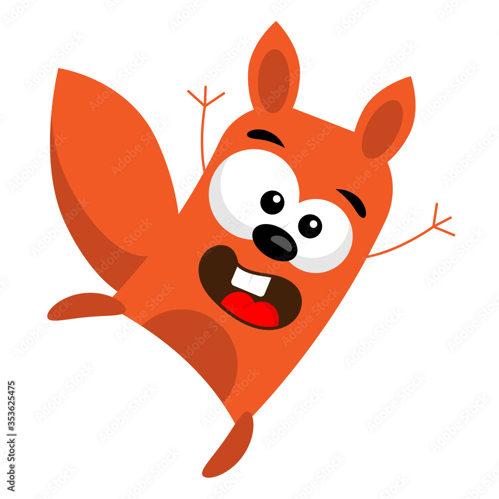 cartoon flying funny squirrel.vector illustration.isolated on white ...