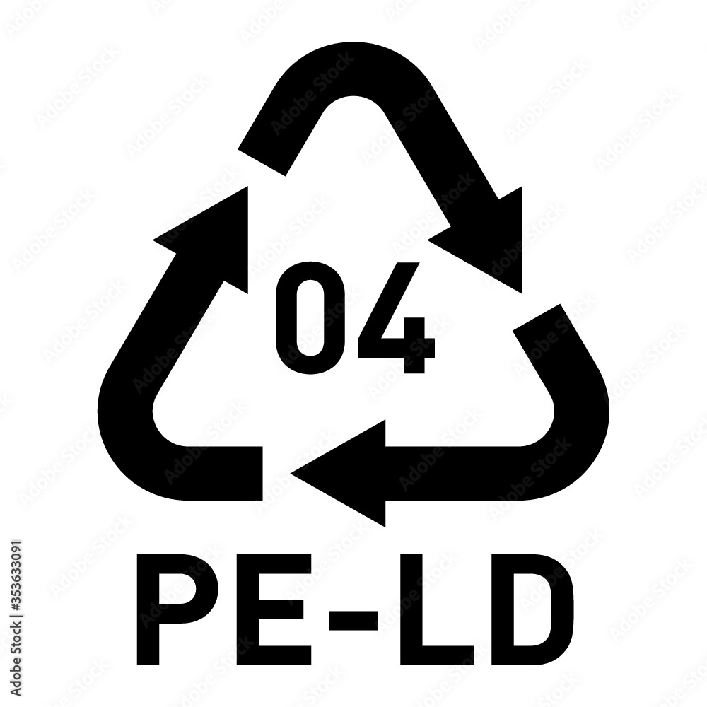 PE-LD 04 recycling code symbol. Plastic recycling vector low density ...