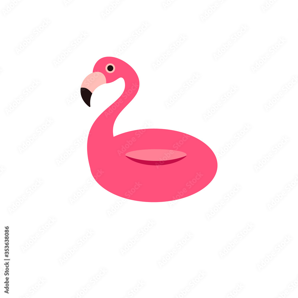 Flamingo pool float icon. Clipart image isolated on white background ...