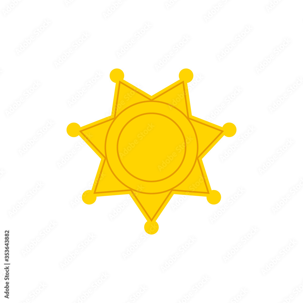 7 point star badge icon. Clipart image isolated on white background ...