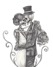 Gothic Skeleton Couple Art Free Stock Photo - Public Domain Pictures