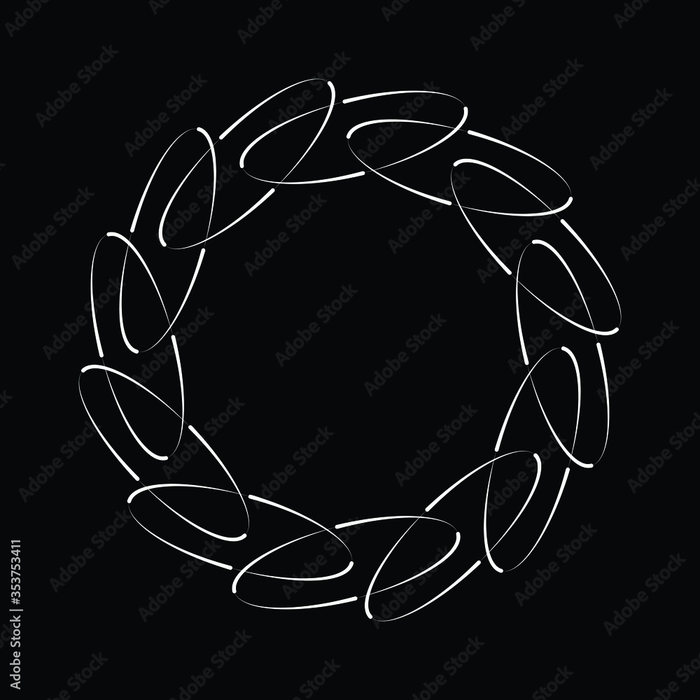 Radial white ellipse in circle form. Vector illustration. Trendy design ...
