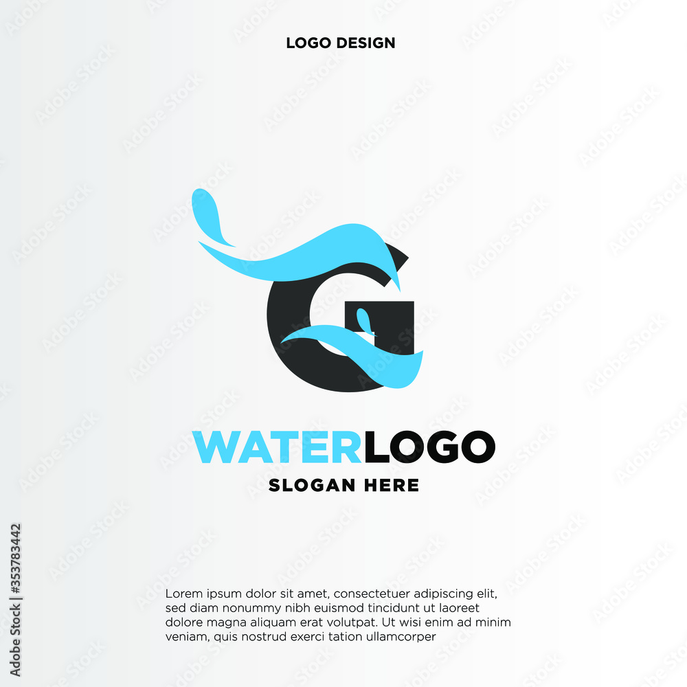 letter G water splash vector logo design Stock Vector | Adobe Stock
